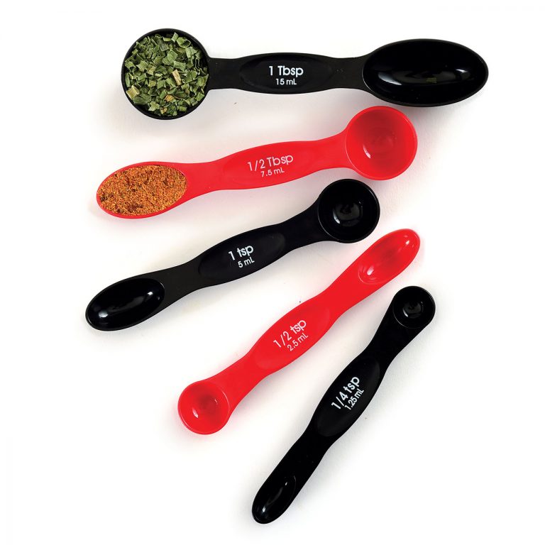 MEASURING SPOONS WITH MAGNET S/5 – RED/BLACK – Ventures Intl